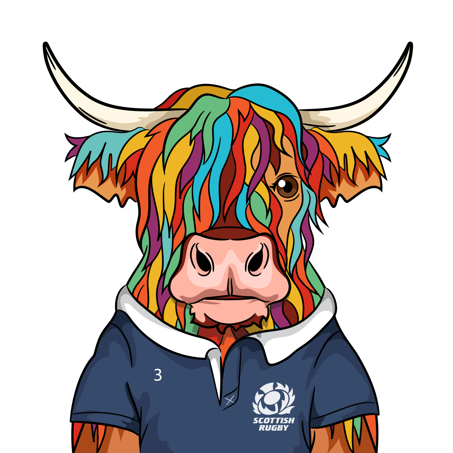 Colourful Highland Cow Series